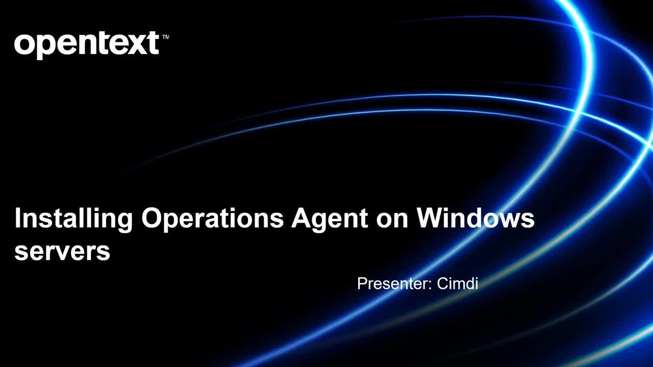 Operations Bridge Manager: Installing Operations Agent on Windows ...