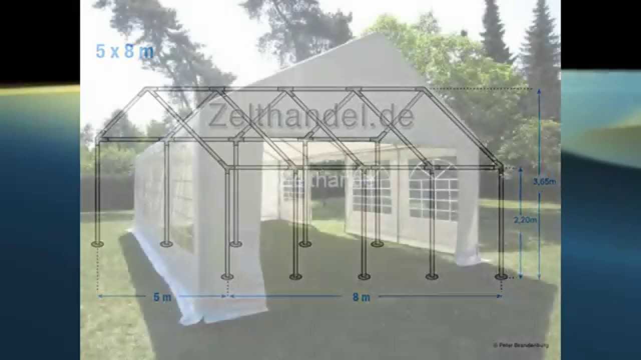 Partyzelt 5x8 in weiss: Partyzelte von Zelthandel.de - YouTube