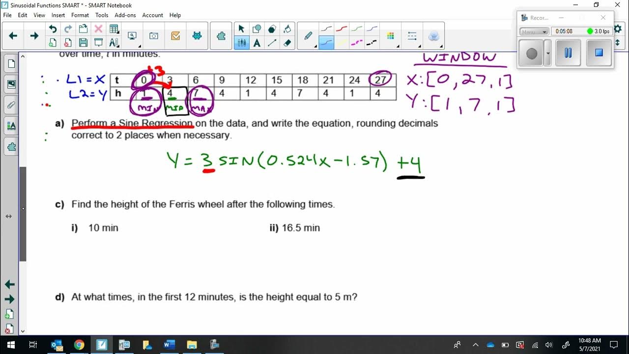 Sinusoidal Functions Lesson 4.3 - YouTube