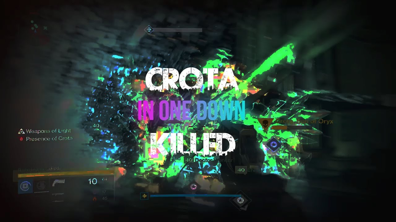 Destiny - 390 Crota killed in one down [fastest crota challenge] - YouTube