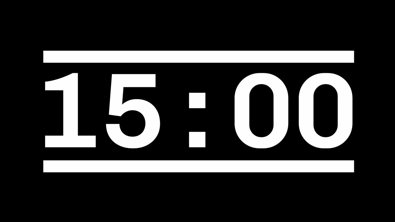 15 MINUTE COUNTDOWN TIMER WITH ALARM - 4k Visual Fullscreen Progress ...