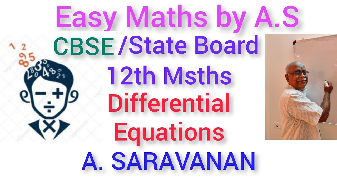 XII Maths-EM V1 Stare board/CBSE.Order and Degree of a differential ...