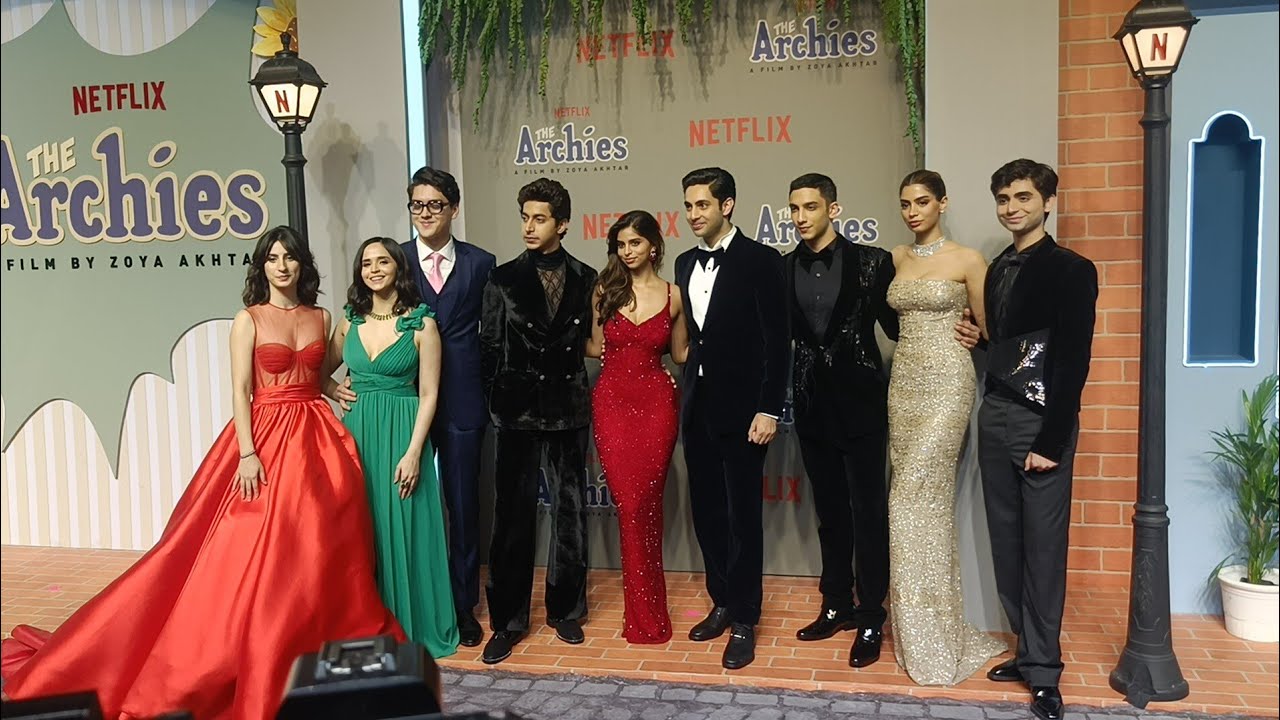 The Archies Full Cast At Red Carpet Agastya Nanda, Dot, Khushi Kapoor ...