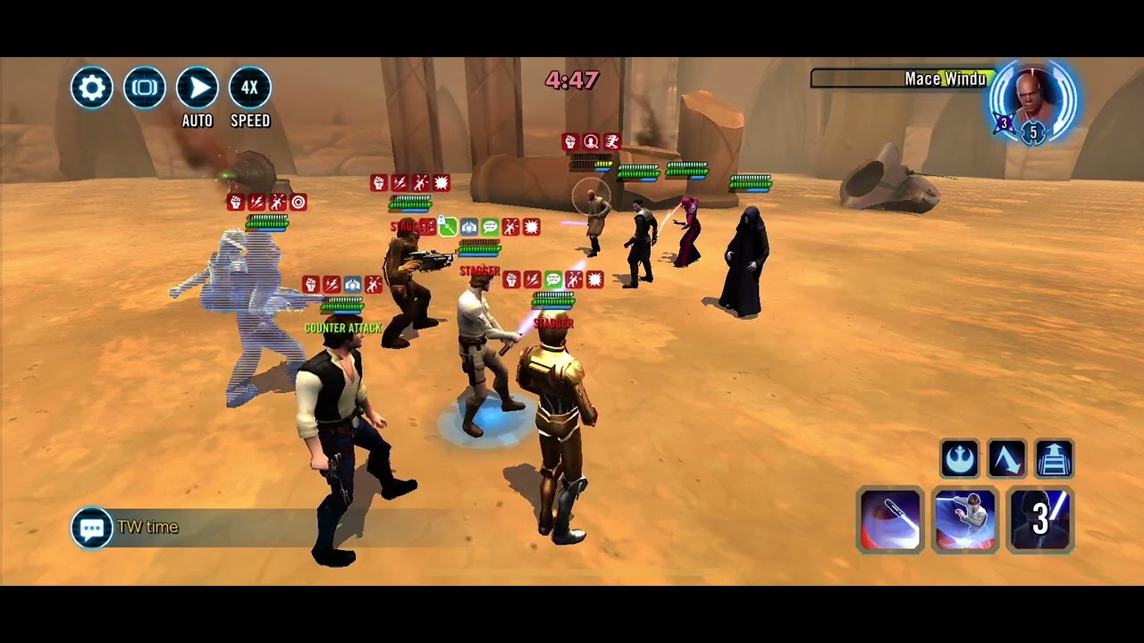 SWGOH TW CLS Rebels vs STarkiller and Mara Omicron - YouTube