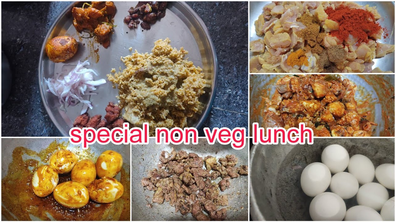 Non veg special lunch menu #briyani #chicken #mutton #egg - YouTube