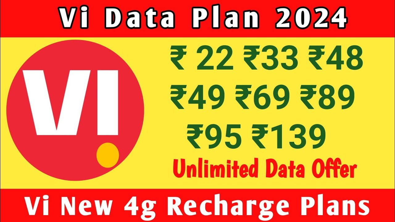 Vi Data Recharge Plans 2024 | Vi 4g Unlimited Recharge Plans - YouTube