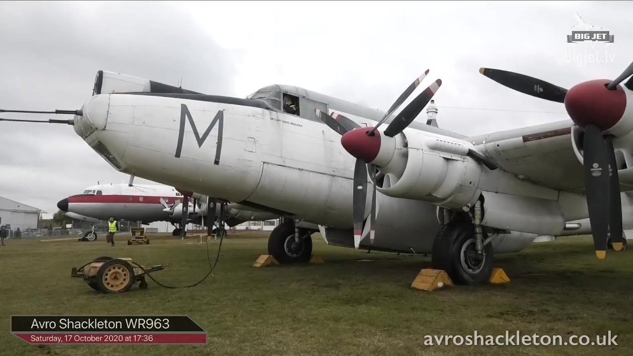 Avro Shackleton W963 & de Havilland Vampire W2507 Engine runs live ...