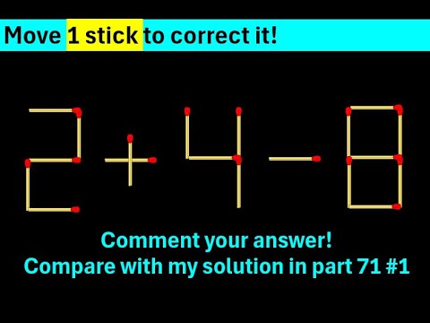 Part 70 - Matchstick Puzzles with Answers Improve your IQ - YouTube