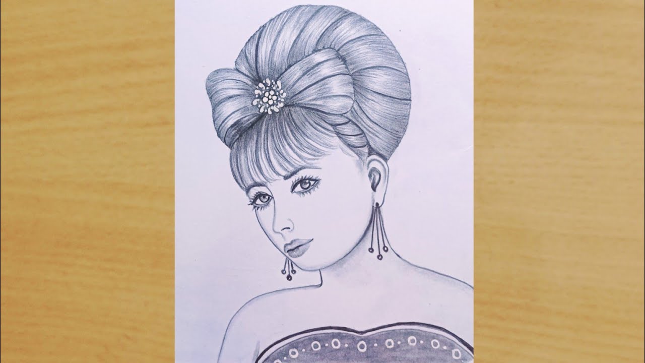 How to draw a girl with beautiful Juda hairstyle / pencil sketch / easy ...