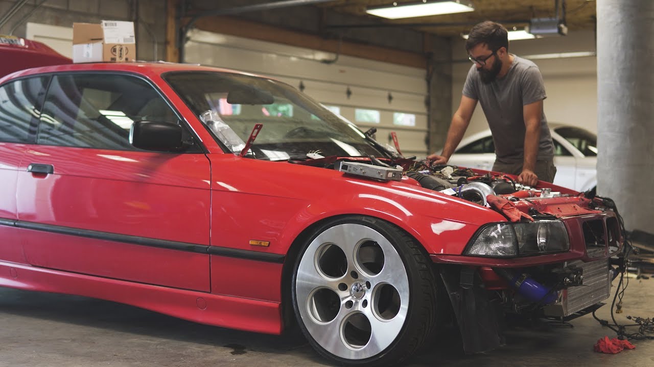 First Start Up 1jz Swapped e36! - YouTube
