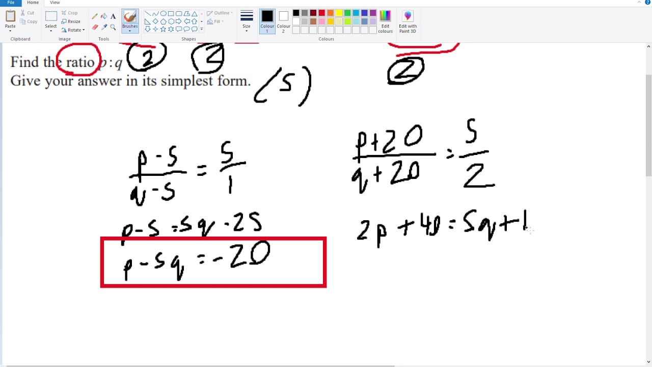 Ratio and Simultaneous Equations I - Spookymaths - YouTube