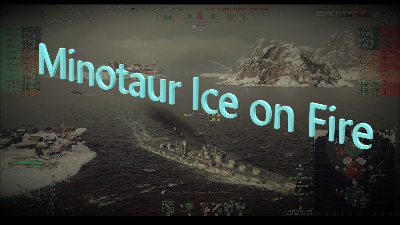 World of Warships - Minotaur Ice on Fire - YouTube