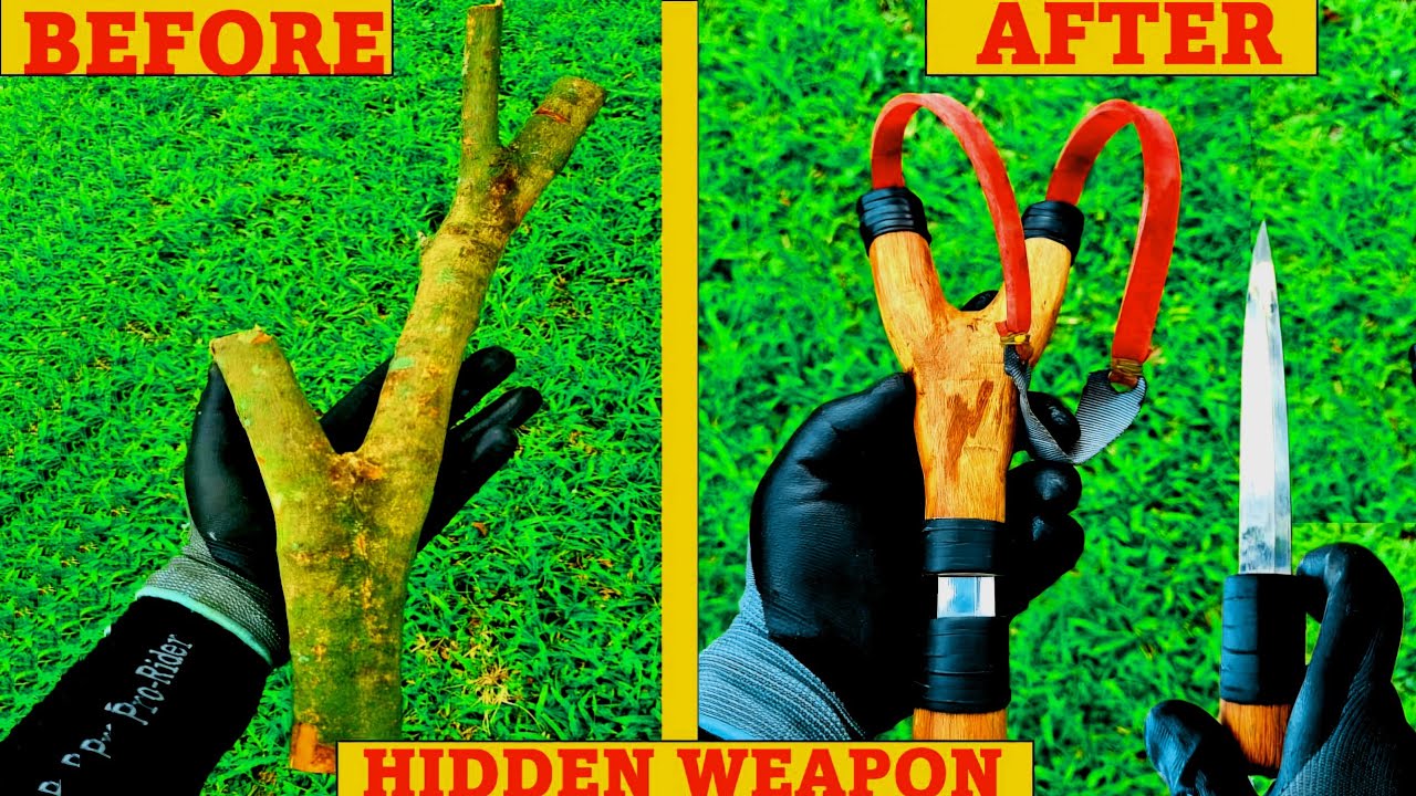 This slingshot hides a Razor sharp knife - YouTube