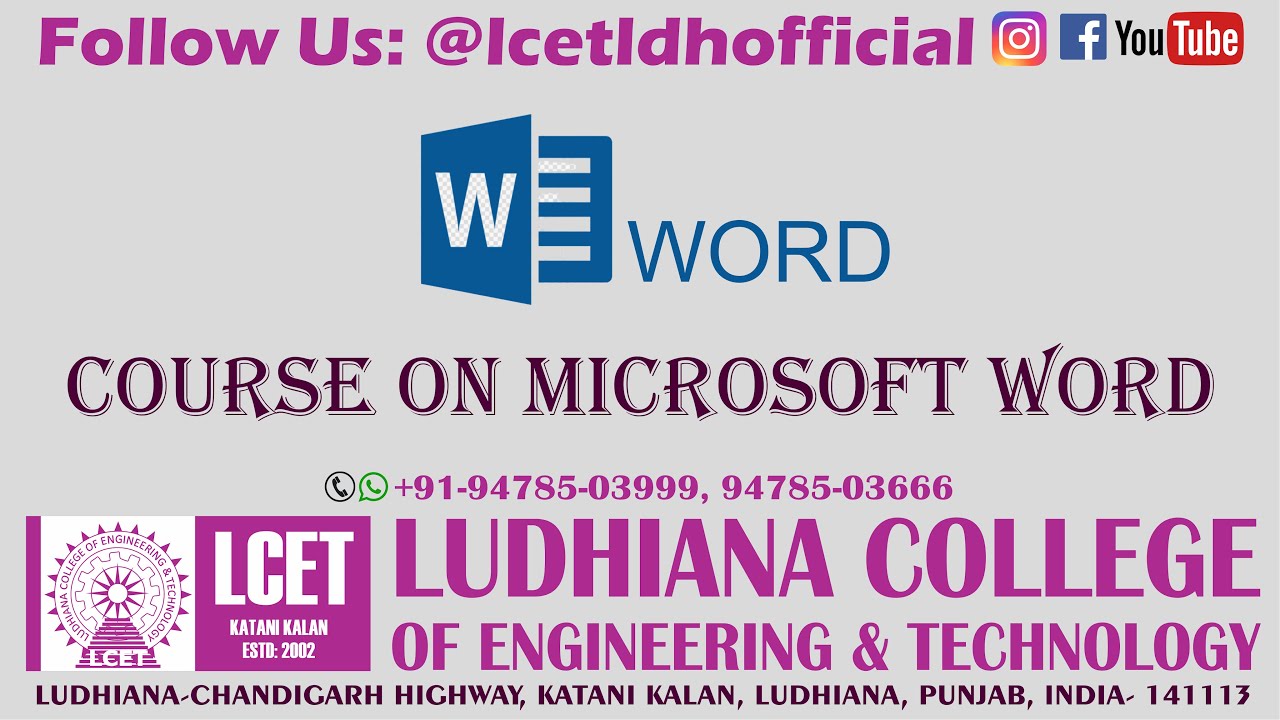 Course on Microsoft Word - YouTube
