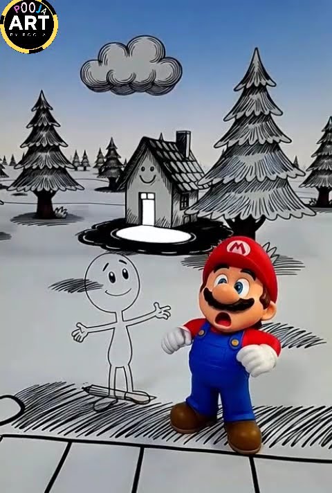 Mario & Stick Figure: The Scribble Kingdom Rescue#shorts - YouTube