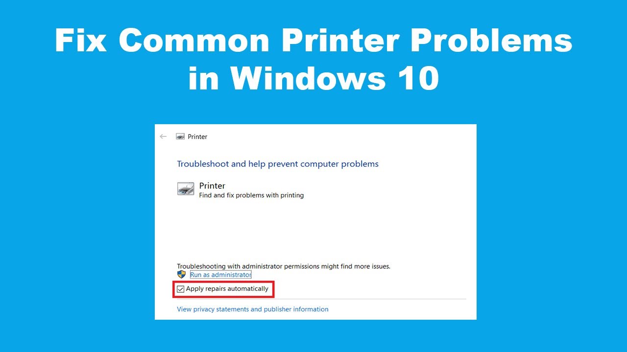 Fix Common Printer Problems in Windows 10 - YouTube
