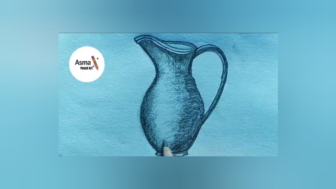 Realistic Water Jug Pencil Sketch | Simple Shading Drawing | Asma ...