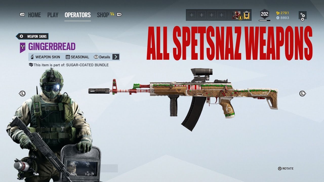 Gingerbread Skin All Spetsnaz Operator Weapons - Rainbow Six Siege ...