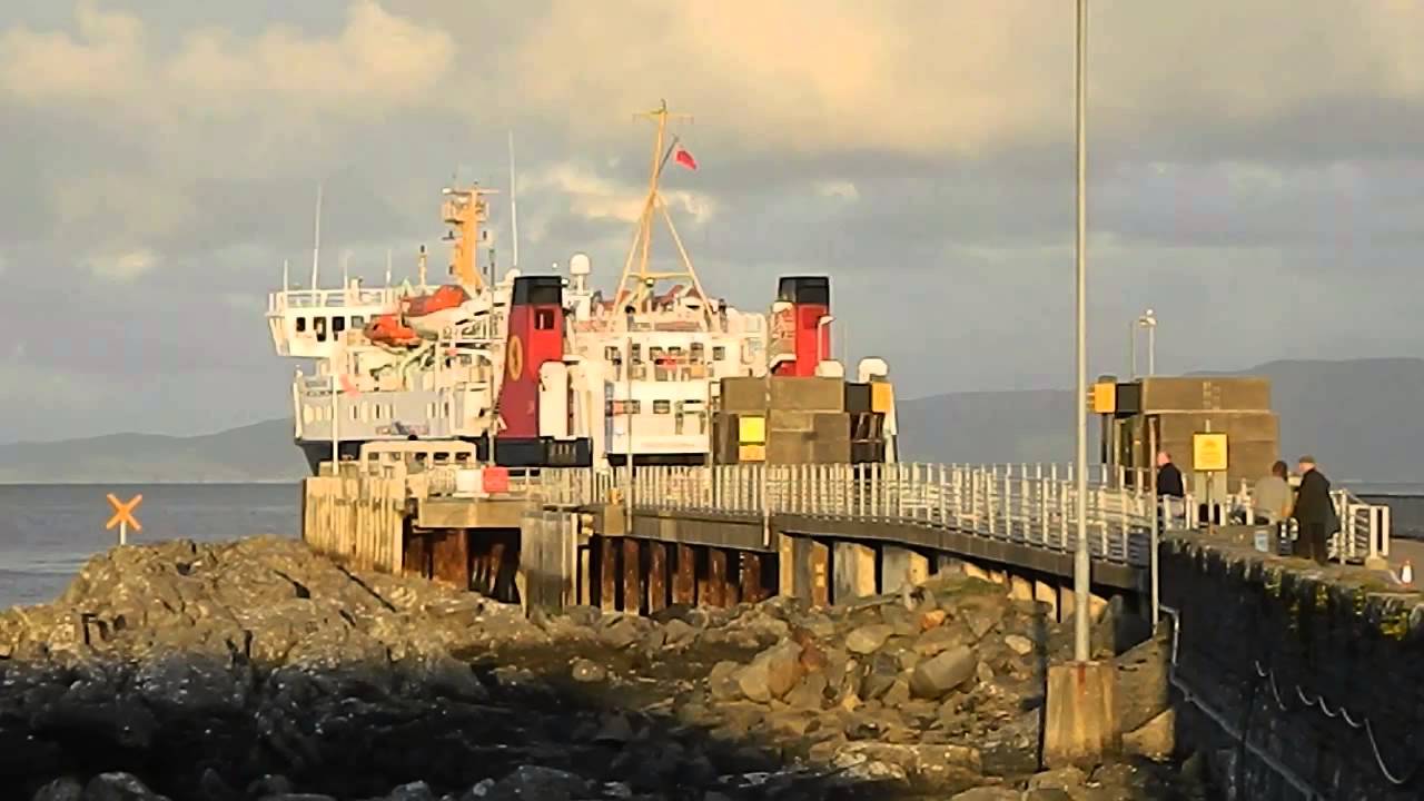 Calmac Ferry docks at Scalasaig Isle of Colonsay Hebrides Scotland ...