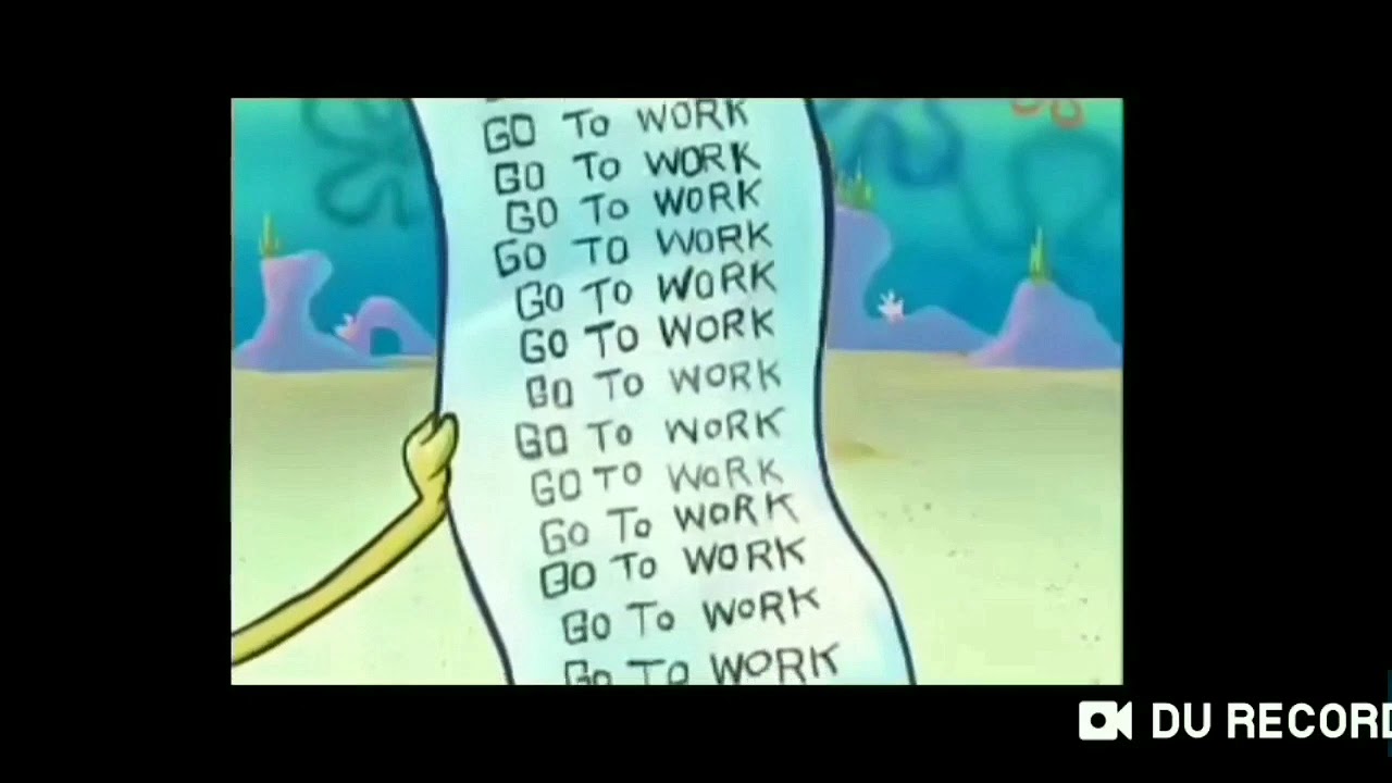 Spongebob reads go to work list for an hour - YouTube