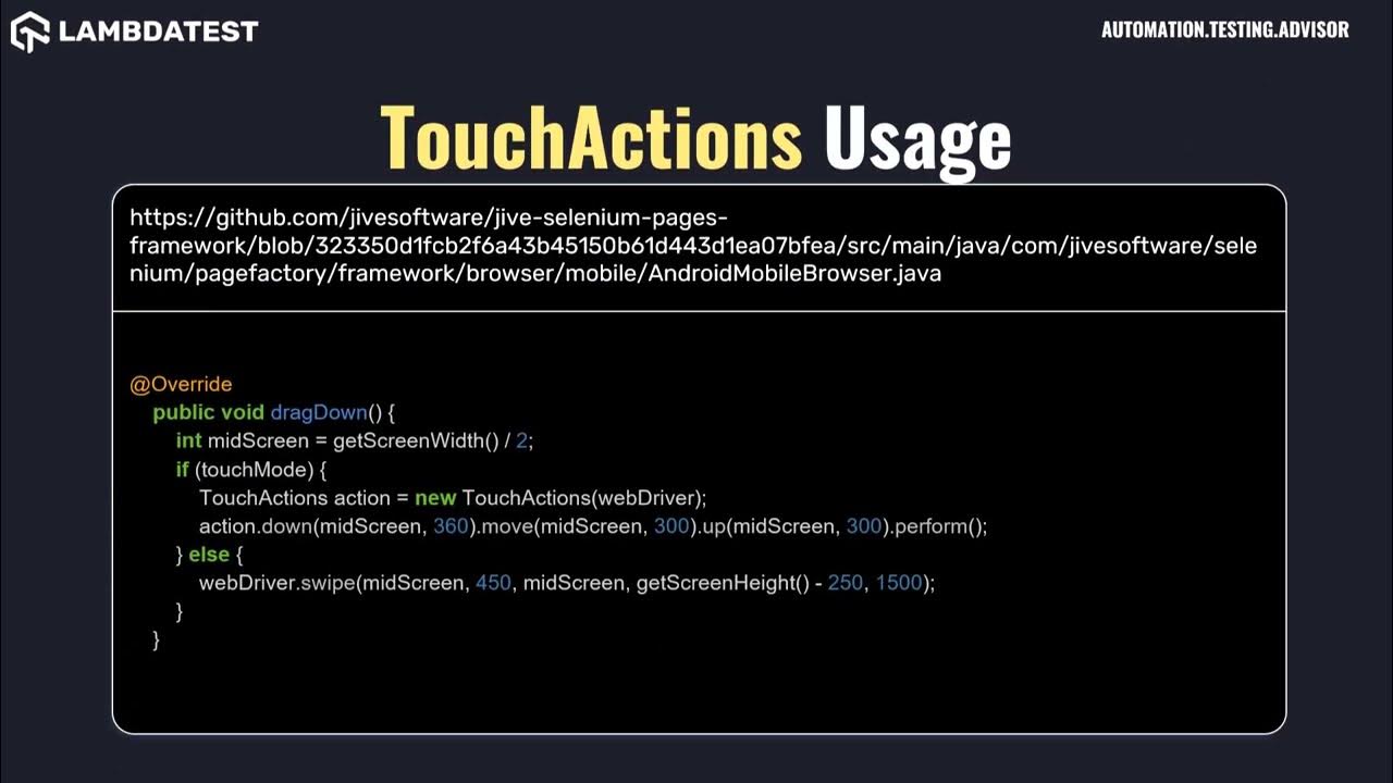 org openqa selenium interactions touch TouchActions with example - YouTube