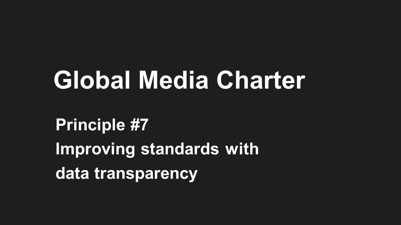 Principle #7: Improving standards with data transparency - YouTube