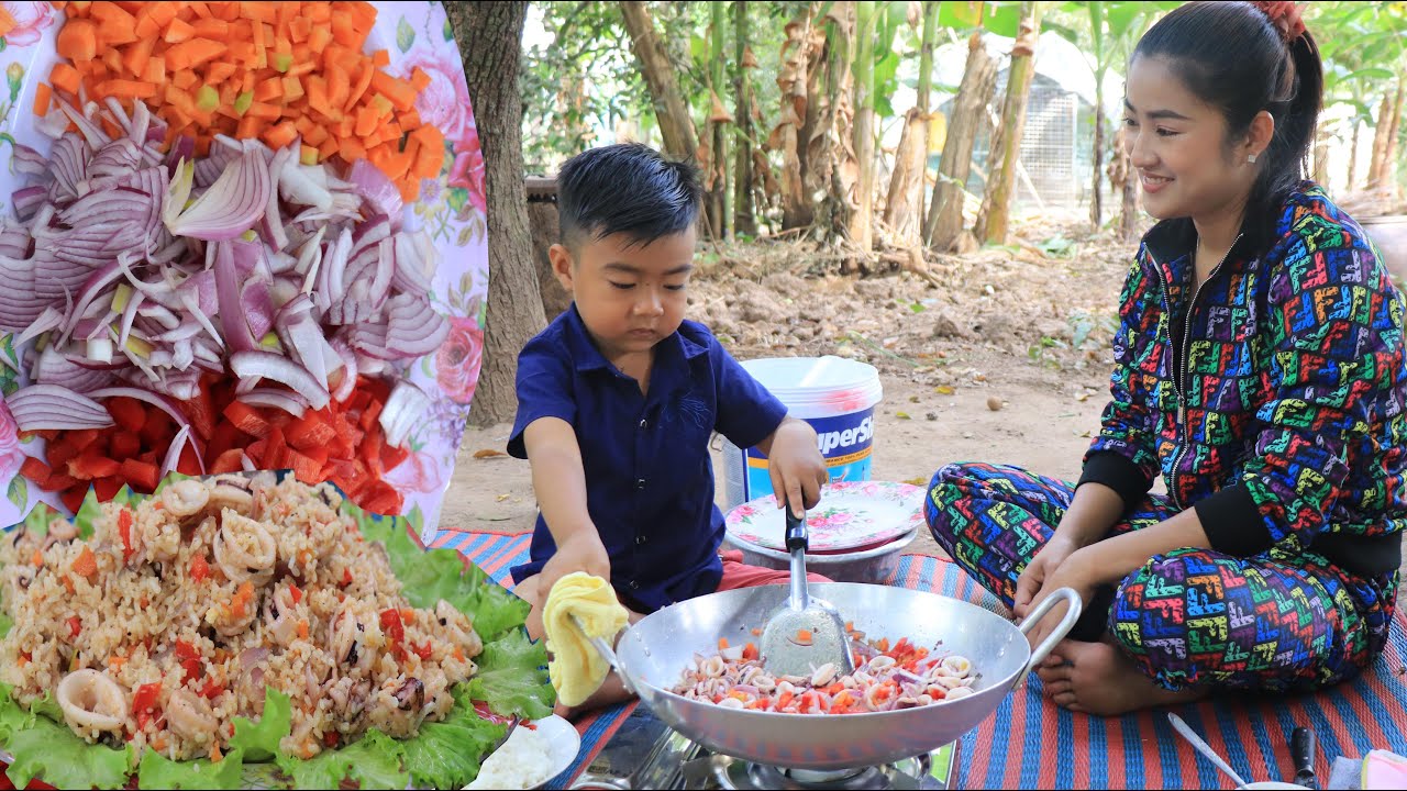 Chef Seyhak : Fired rice seafood cooking / Chef Seyhak learn to cook - YouTube