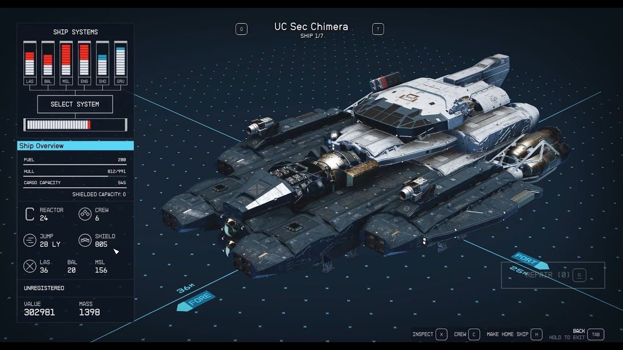 STARFIELD. Capturing UC Fleet Chimera top C class ship madness :D - YouTube