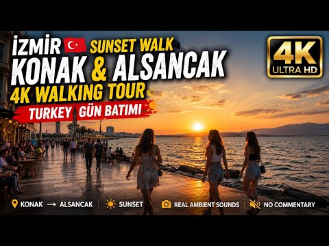     Walking in İzmir, Turkey 🇹🇷 | Konak & Alsancak Sunset 4K Walking Tour