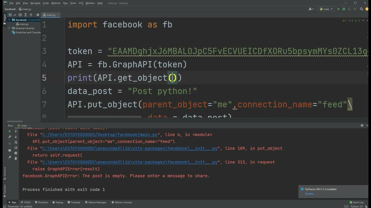 Basic python facebook graph api [EP2] - Page post - YouTube