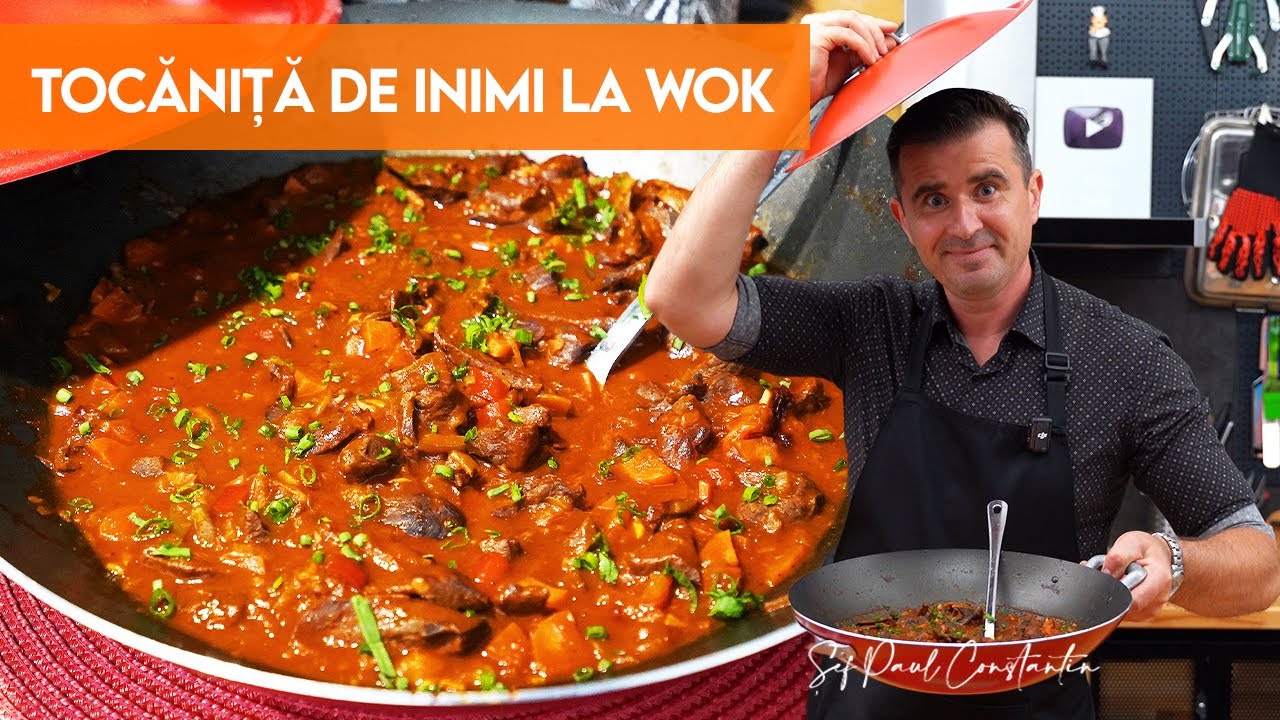 Tocăniță de vită 👨‍🍳Mâncărică din Inimi de vițel la Wok Rețetă rapidă ...