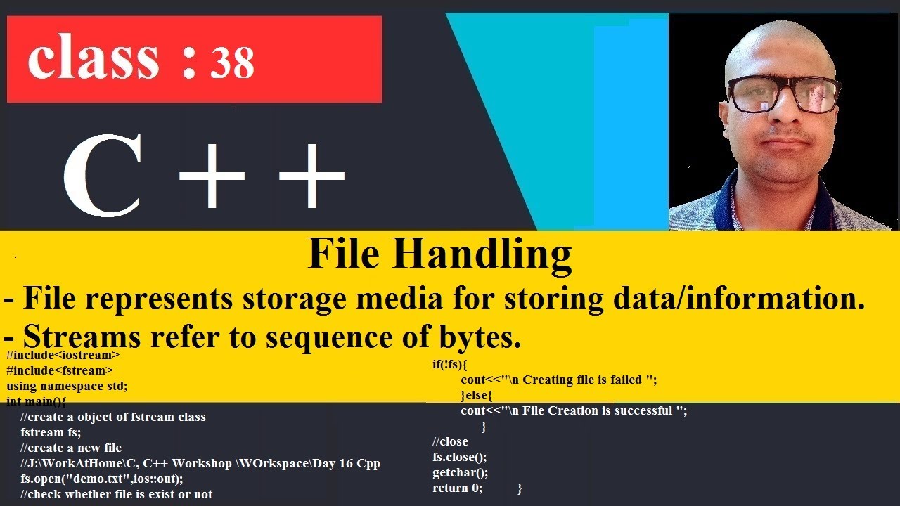 38 File handling in C++ | C++ Programming Tutorial for beginners | cpp | C plus plus - YouTube