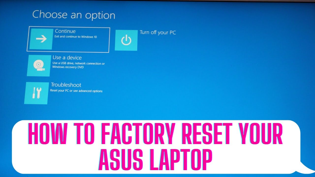 How to factory reset your ASUS laptop (shown on a ZenBook UX305) - YouTube