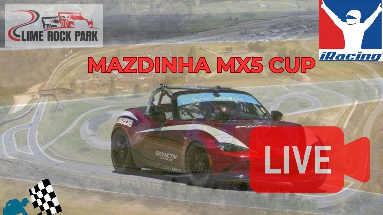 Live de mazdinha simulador iracing em LIME ROCK!! Estamos subindo nosso ...