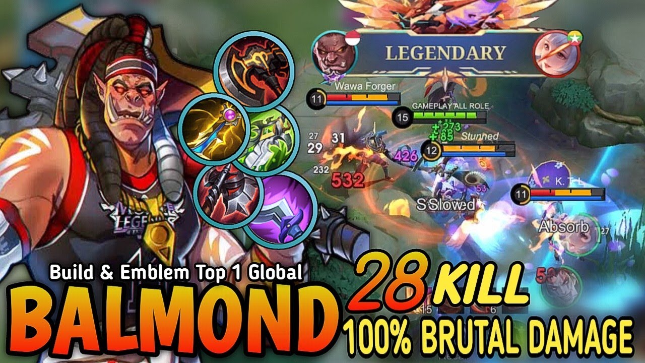 ONE VS ALL 28 KILLS!! Balmond New Full Damage Build & Emblem (MUST TRY ...