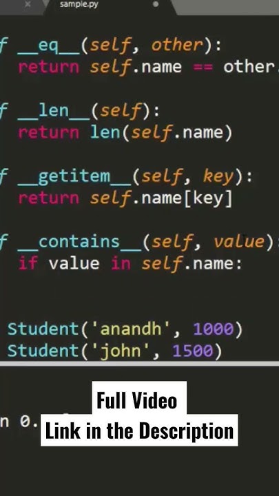 Python - Dunder/Special Methods - YouTube