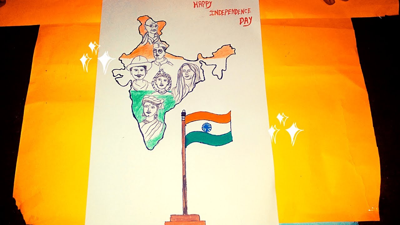 Drawing of Some Freedom Fighters on India's Map for Independence Day🇮🇳 ...