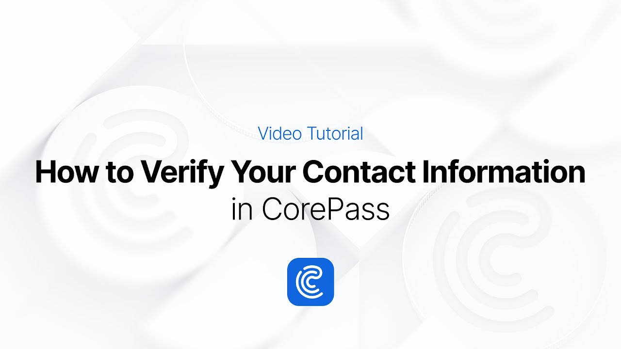 How to Verify Your Contact Information - YouTube