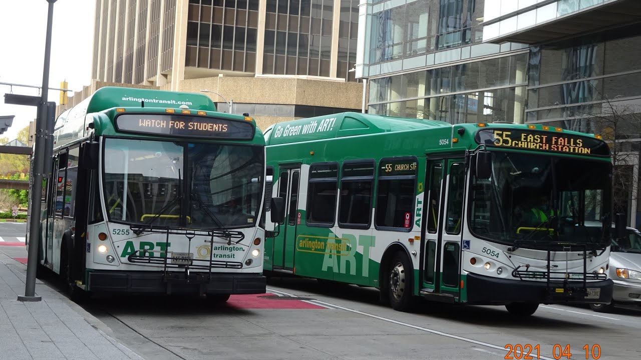 Arlington Transit ART Bus Compilation at Rosslyn on Routes 45 and 55 (7 ...