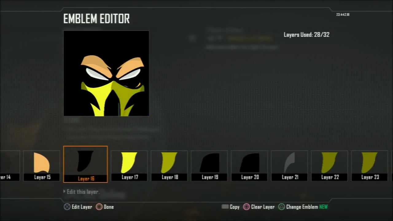 Black Ops 2: Scorpion Mortal Kombat Emblem - BO2 Emblem Editor / Creator Tutorials [EPISODE 2 ...