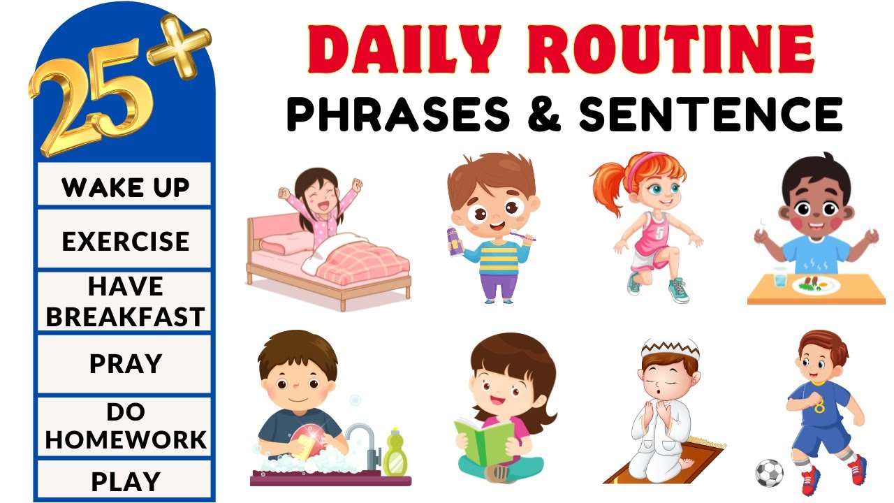Daily Routine | Daily Routine Phrases | Daily use English vocabulary ...