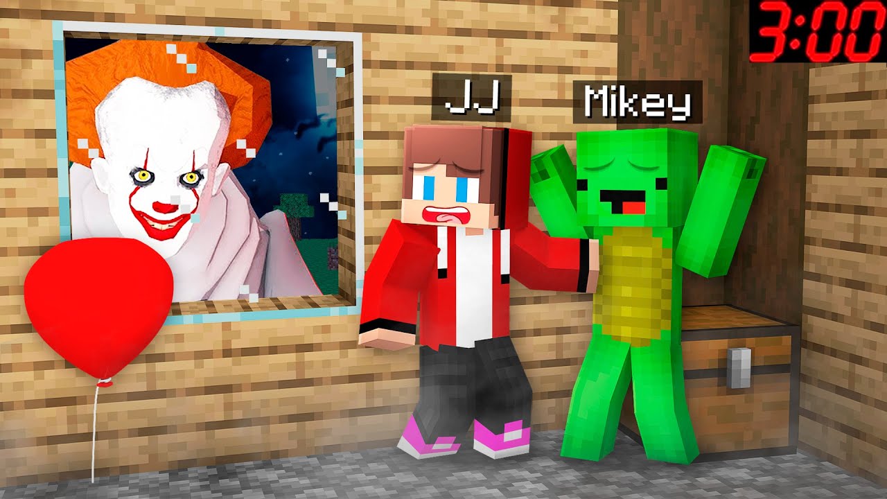 JJ and Mikey HIDE From PENNYWISE in Minecraft Challenge Maizen - YouTube