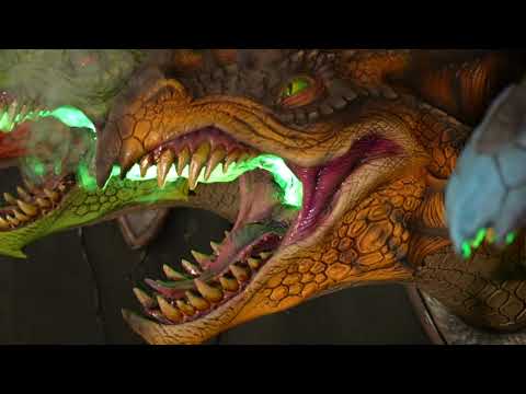 Dragon Head Props Demo 6 Colors Blow Fog | Distortions Unlimited Dragon Legends Halloween Prop