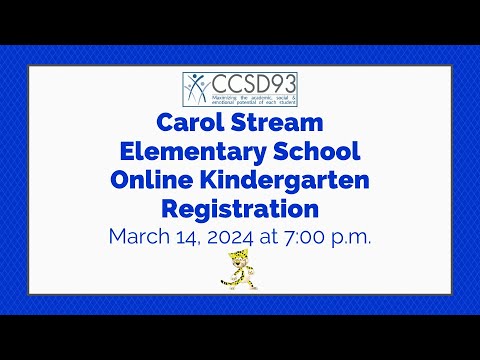 Carol Stream Elementary School Online Kindergarten Registration for ...