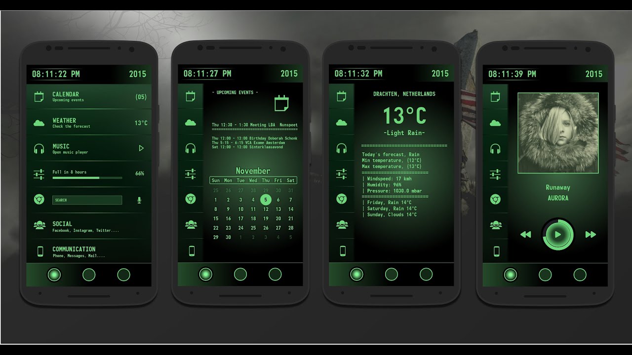 Green, klwp kustom - YouTube