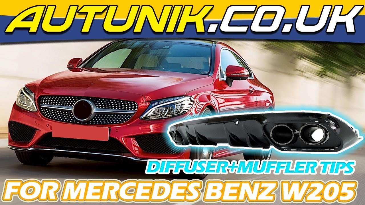 Black Rear Bumper Spoiler Exhaust Tips for Mercedes W205 C205 Coupe ...