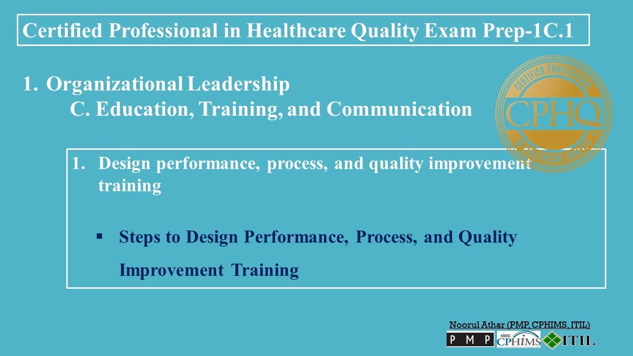 Certified Professional in Healthcare Quality (CPHQ) Exam Prep 1C-1 ...