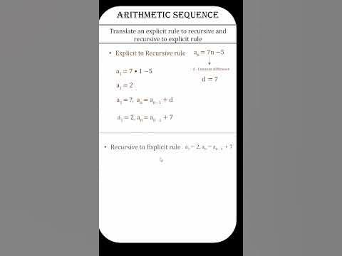 Translate Explicit to Recursive - Arithmetic Sequence #shorts - YouTube