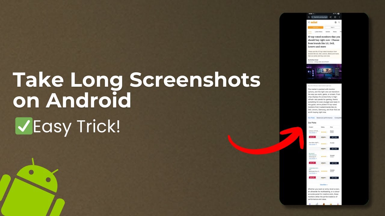 How to Take Full Screenshot on Android | Capture Entire Page Easily ...