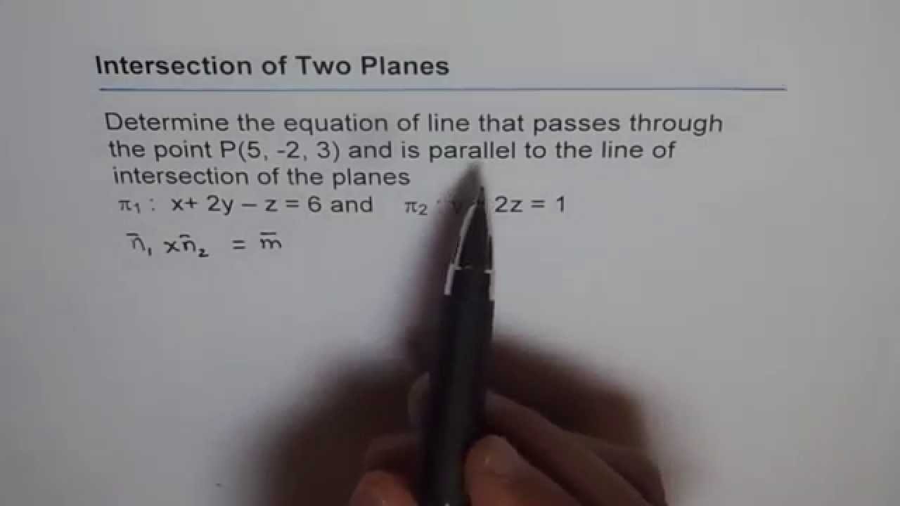 VECTORS: Line Parallel To Intersection of Two Planes - EDEXCEL - GCSE ...